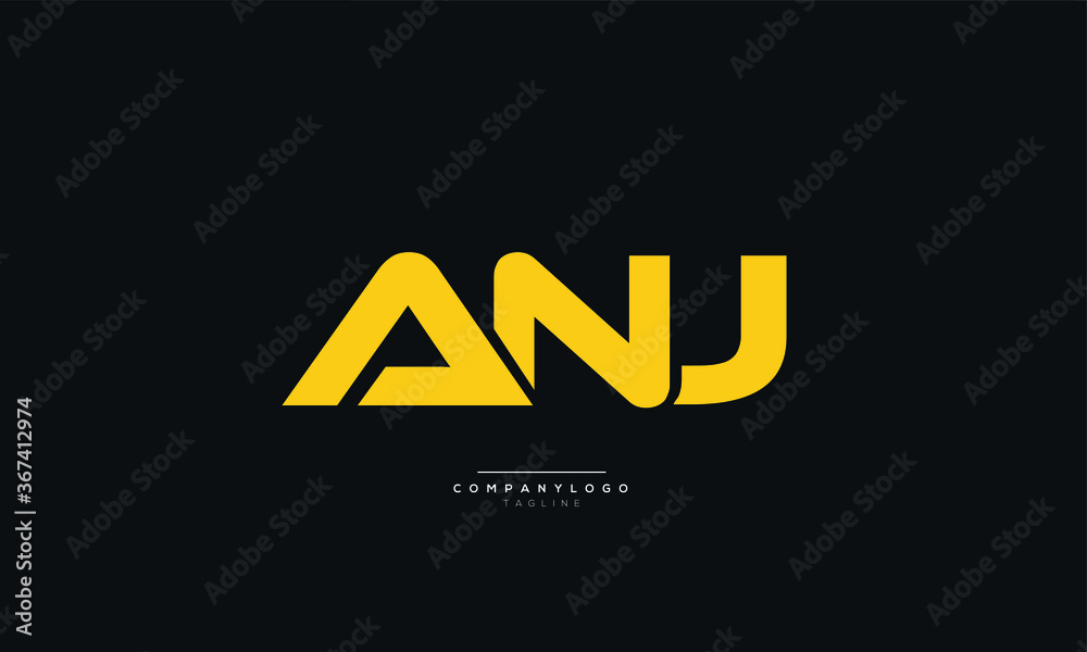 ANJ Letter Business Logo Design Alphabet Icon Vector Symbol Stock ...