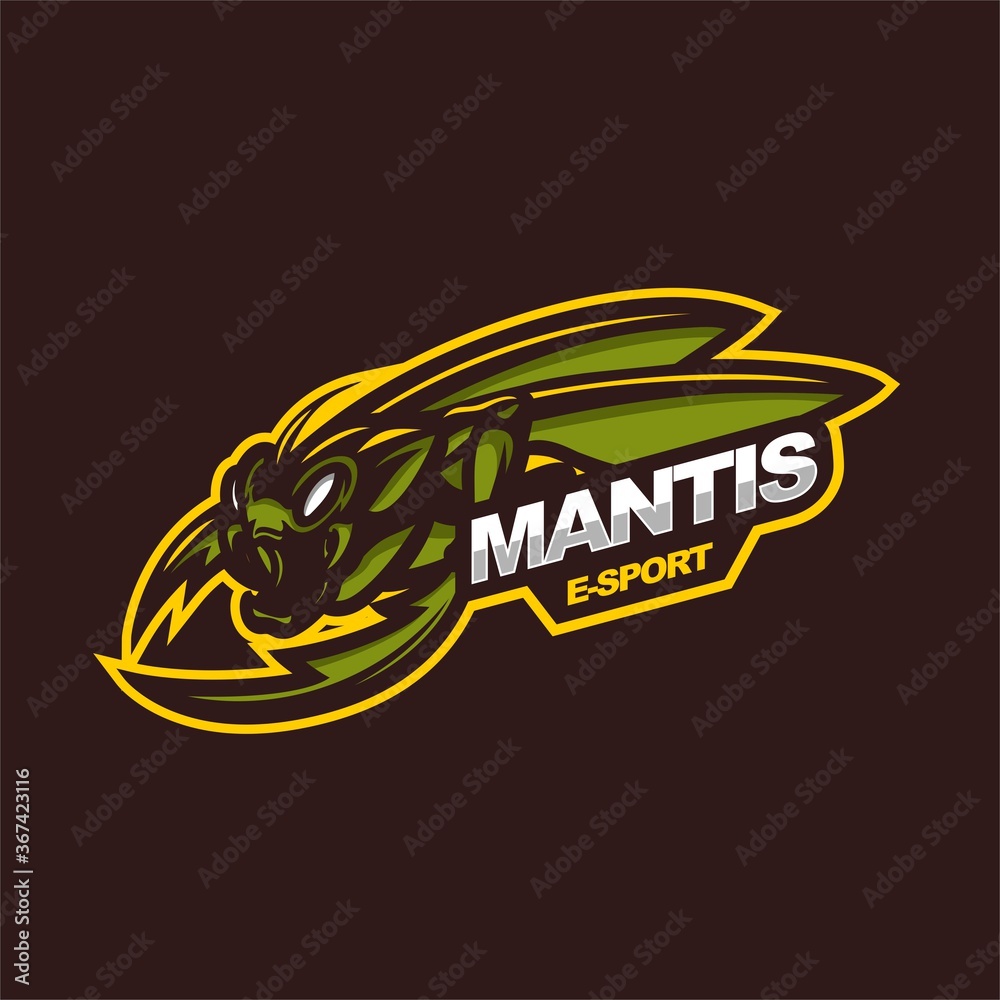 praying mantis premium mascot logo template Stock Vector | Adobe Stock