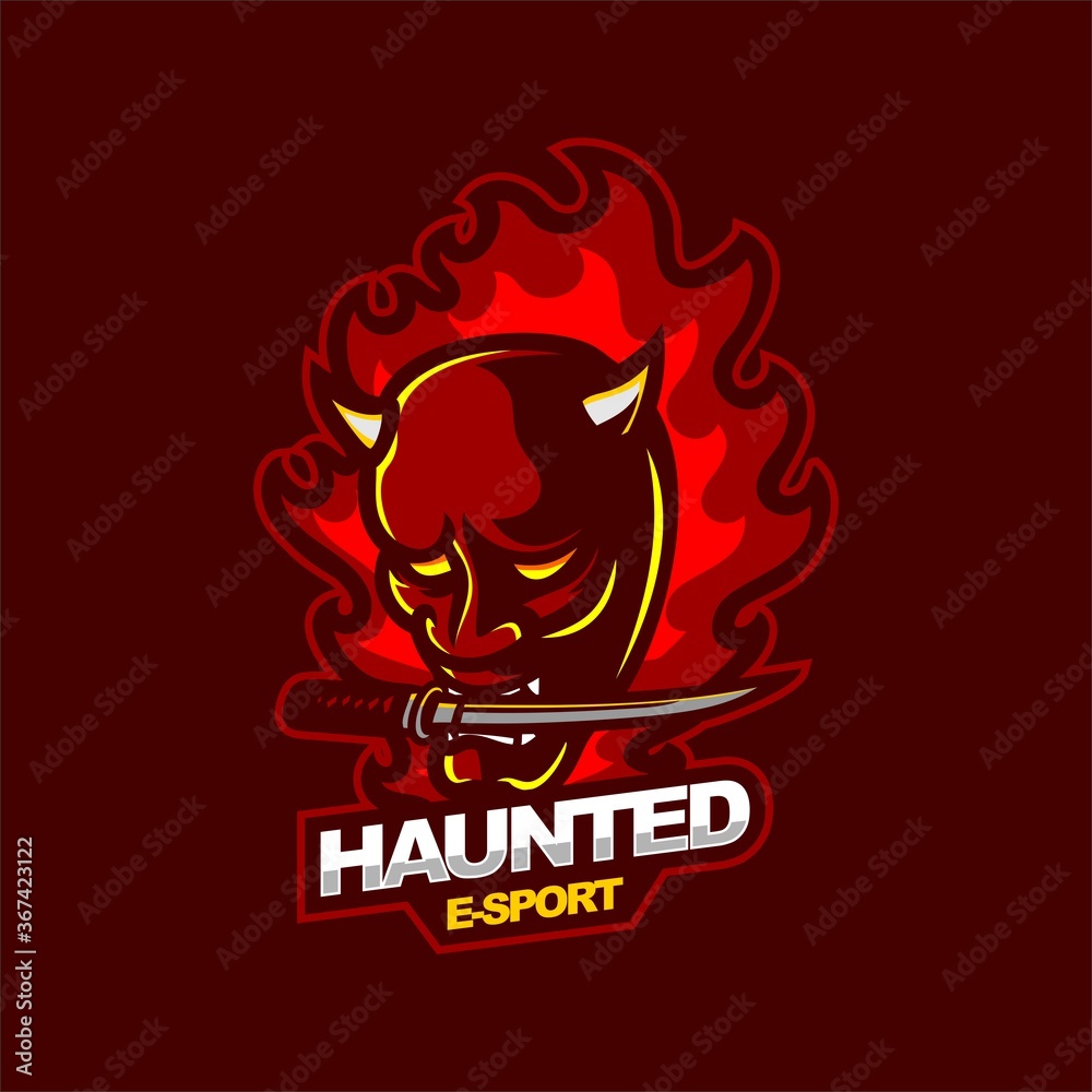 japanese tengu mask premium mascot logo template Stock Vector | Adobe Stock