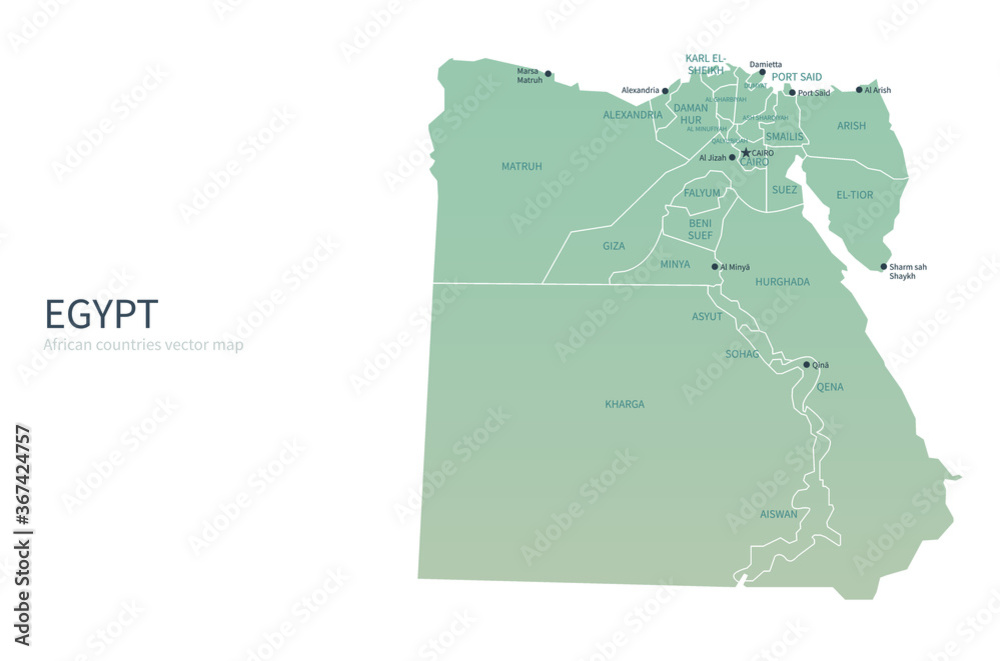 Vetor de egypt map. african countries vector map. do Stock | Adobe Stock