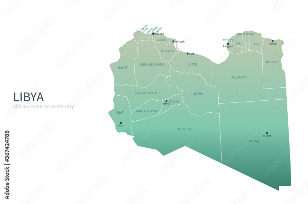 libya map. african countries vector map. Stock Vector | Adobe Stock