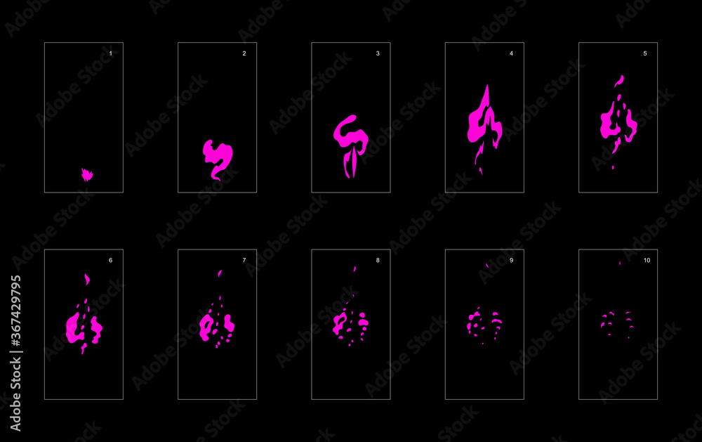 Vetor de Smoke effect. poison smoke animation sprite sheet. classic ...
