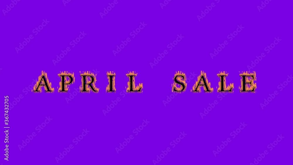 april sale fire text effect violet background. animated text effect ...