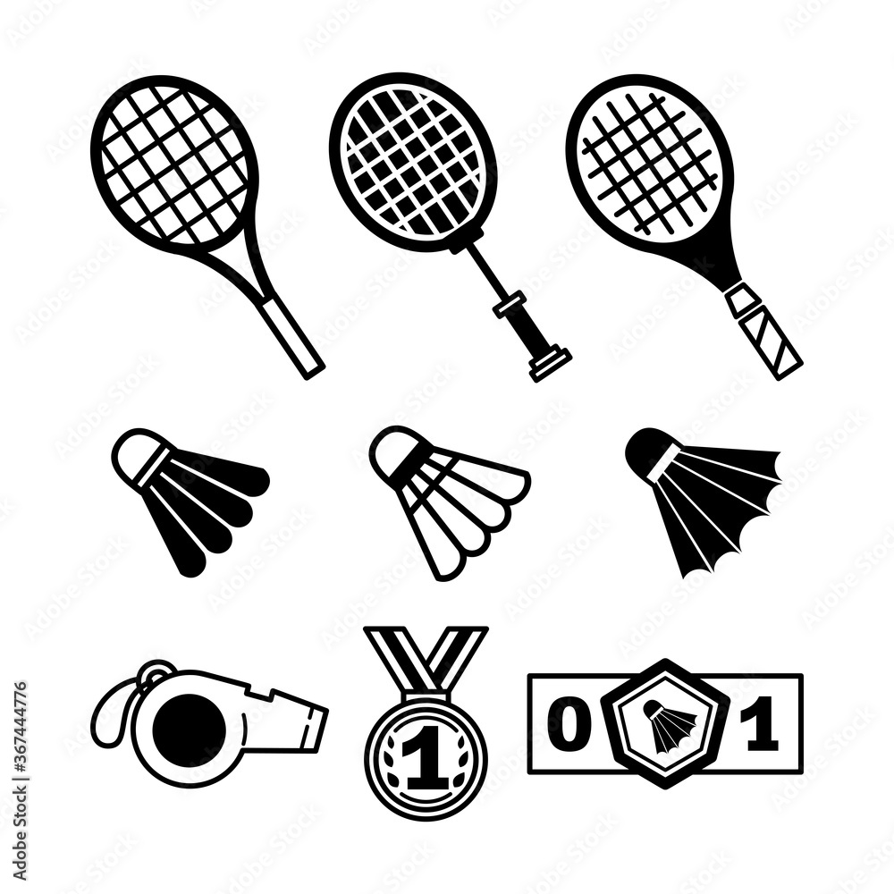 Badminton Racket And Shuttlecock Logo