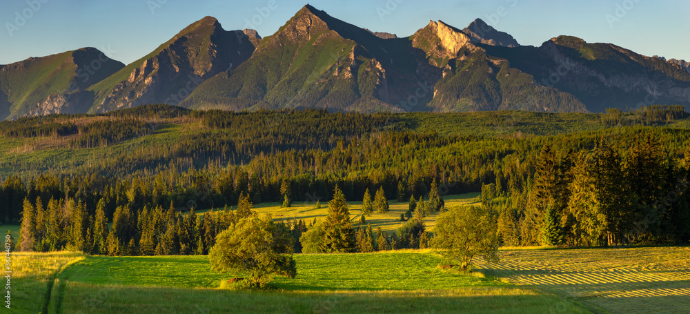 Panoramas of the Tatra Mountains in Poland in a beautiful summer ...