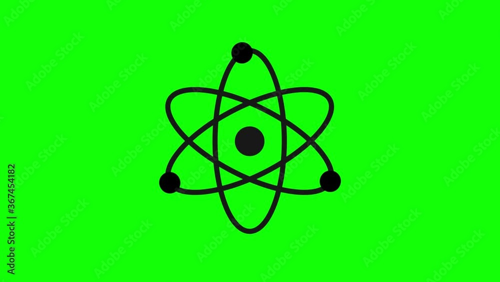 Animated outlined atom, neutron, molecule icon. Animation, pictogram ...