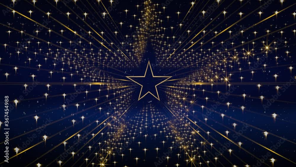 Vidéo Stock Gold star Background in Loop, stage video background for ...