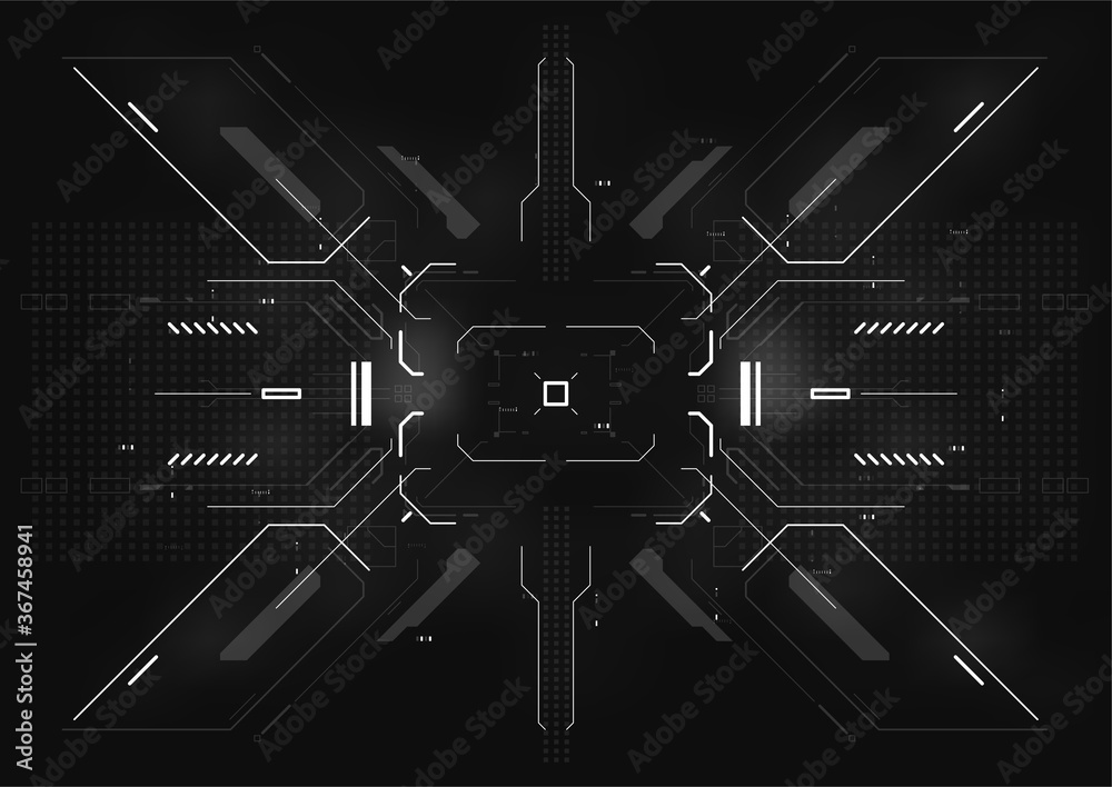 Cyberpunk futuristic poster. Tech Abstract poster template with HUD ...