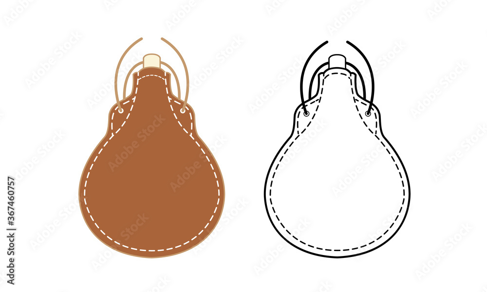 Leather Water Bottles Vector Illustration. Leather Flask, Canteen ...