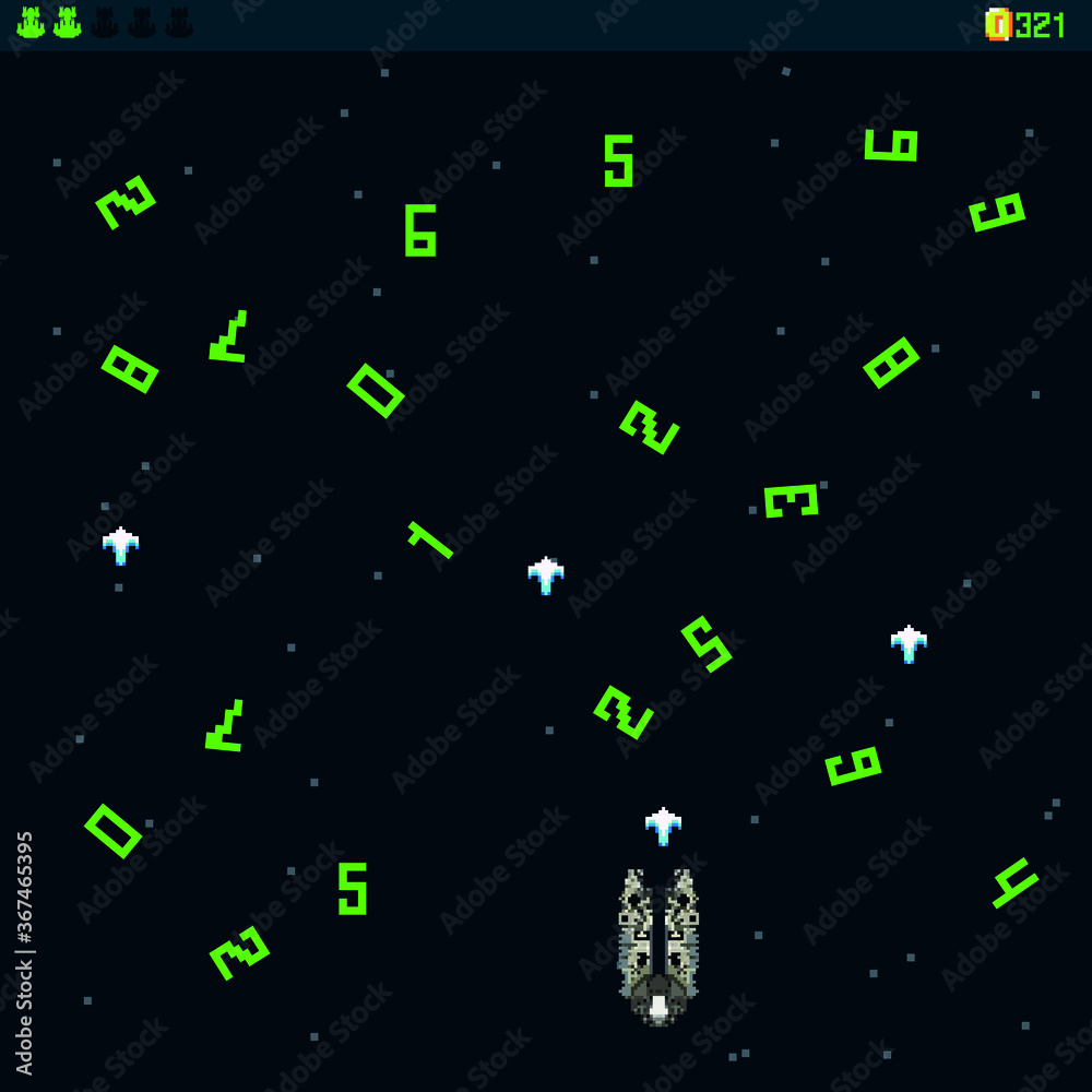 Arcade Retro video game, 8 bit, arcade warships, shooting, map ...