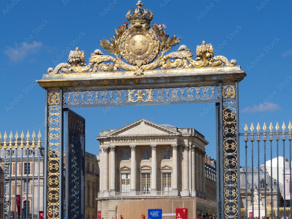 Versailles, France, the palace of Versailles with a beautiful garden in ...