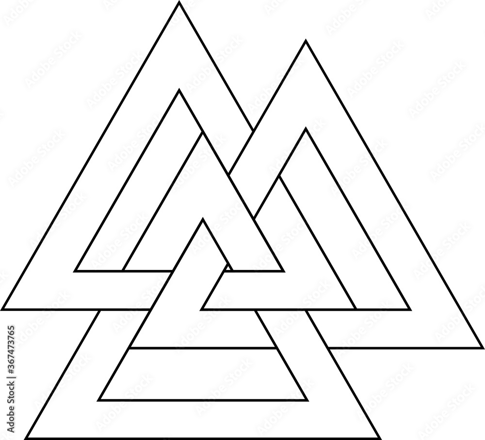 Valknut interlocking triangle magic sacred symbol from norse heathen ...