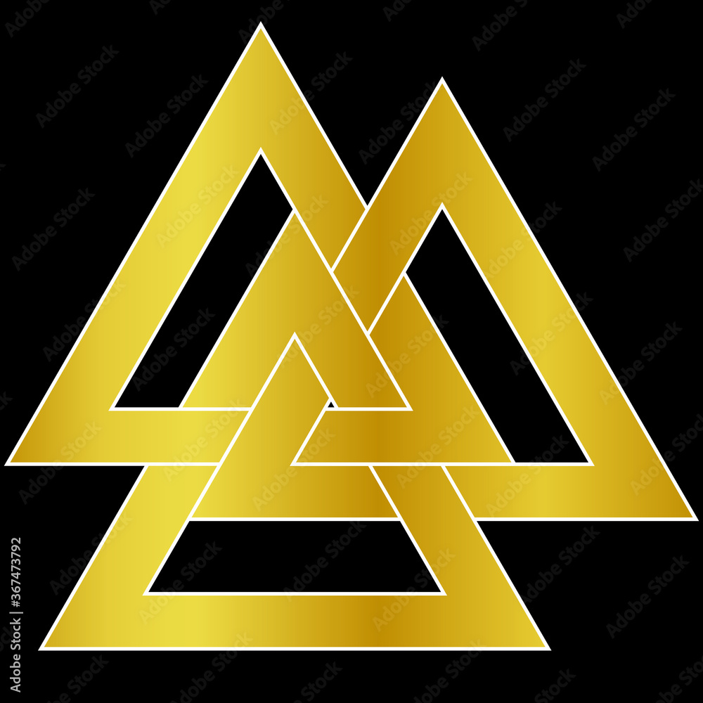 Valknut interlocking triangle magic sacred symbol from norse heathen ...