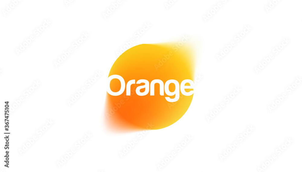 Abstract orange logo design. Blurred orange sign isolated on white ...