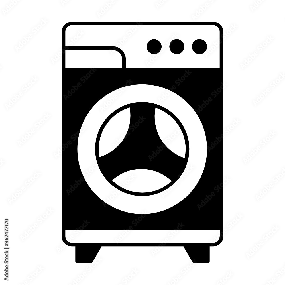 front load washer and dryer machine vector design Icon Concept, home ...