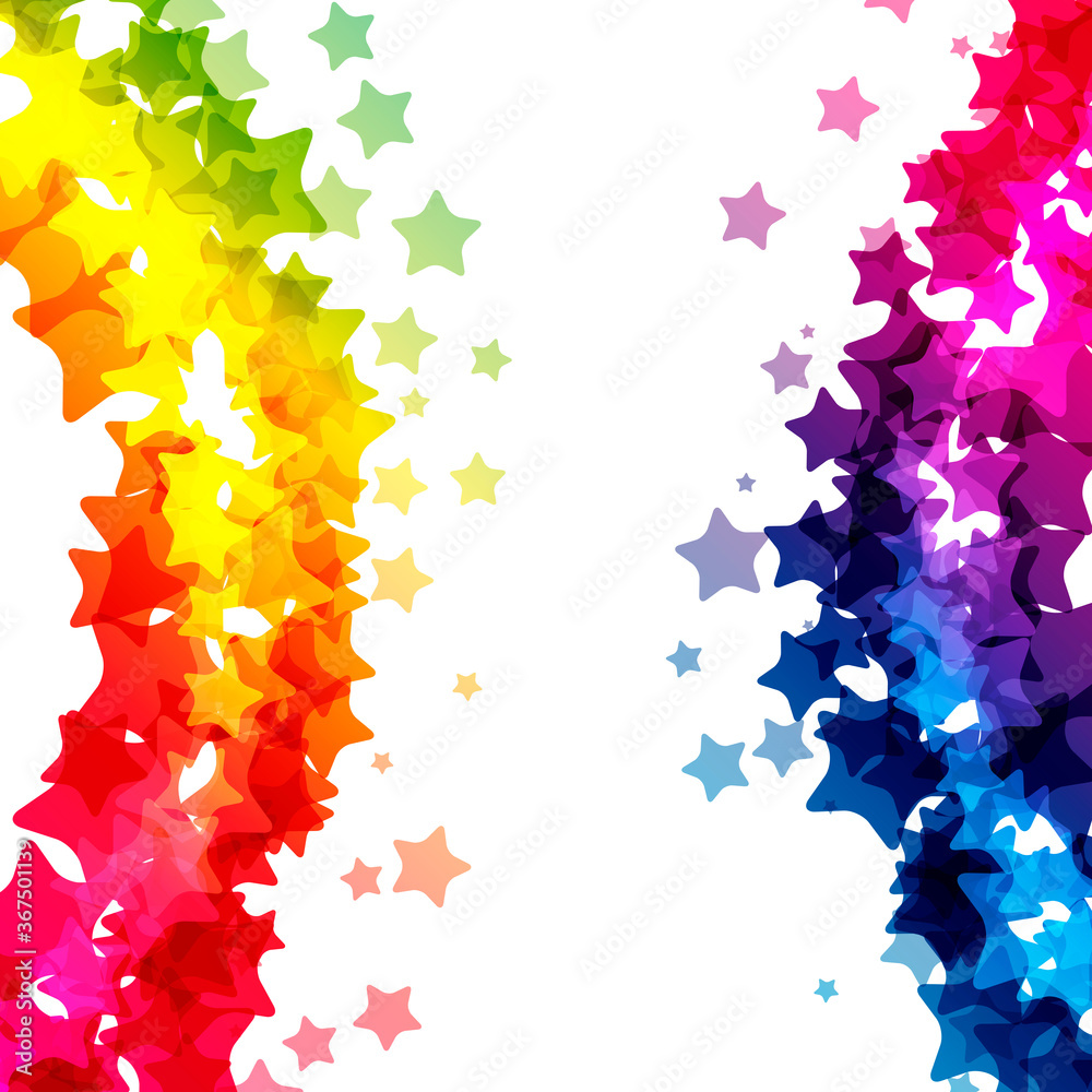 Rainbow stars border, vector texture, carnival bright decoration card ...