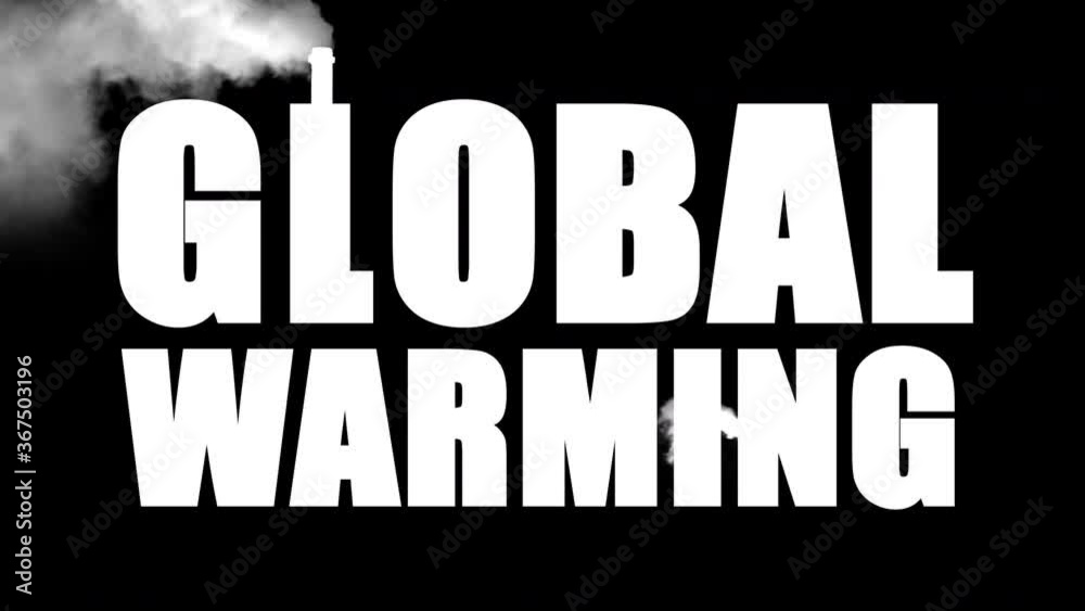 Vidéo Stock Global Warming text word letters on black background with ...