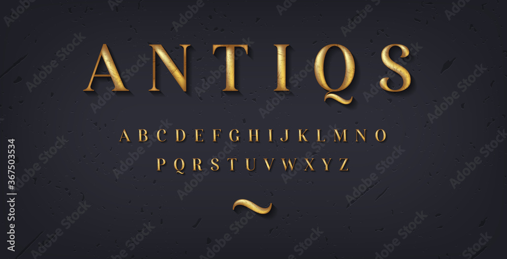 Elegant vintage antiqua roman font. Classic serif typeface. English ...