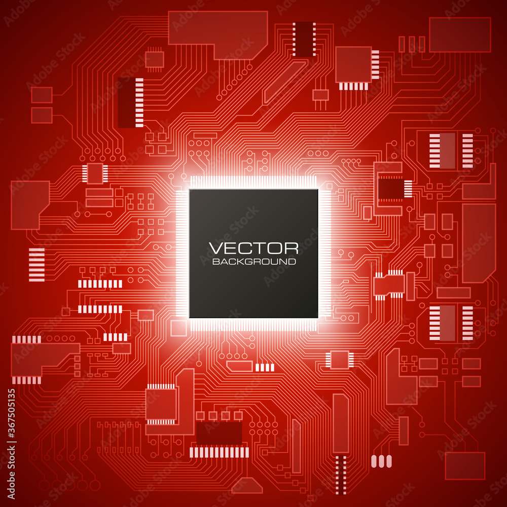 Circuit board. Electronic computer hardware processor technology ...