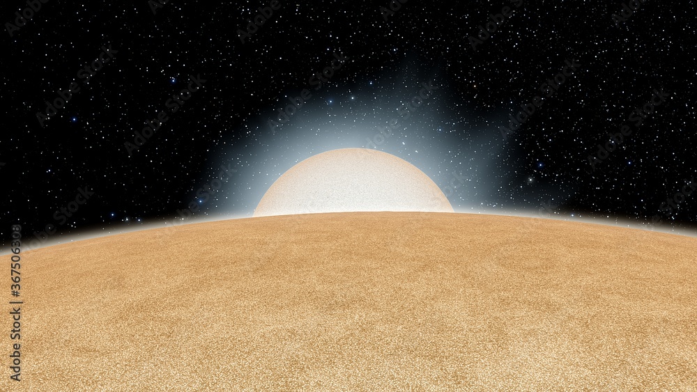 sun in space, close look at a star in space, red dwarf, blue star ...