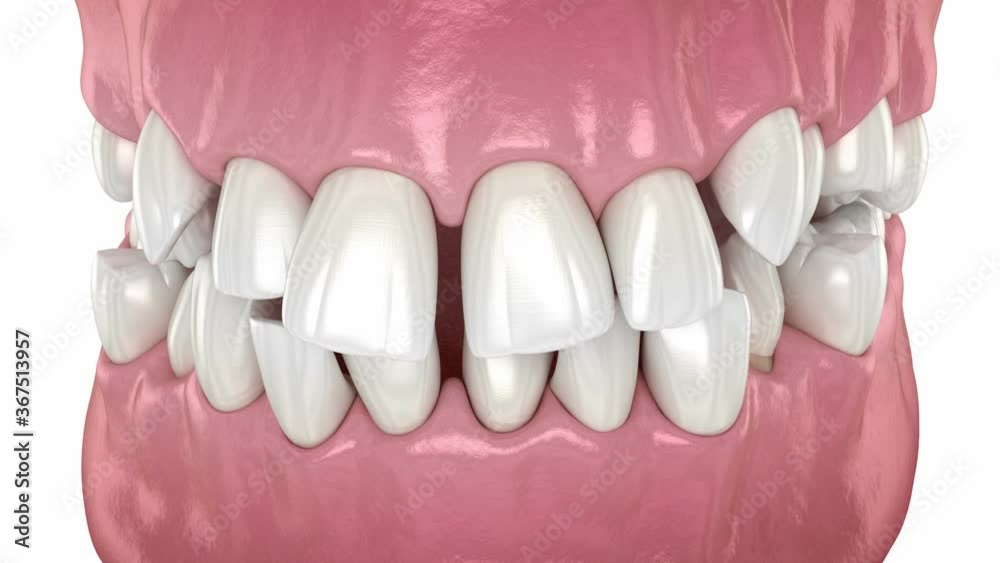 Abnormal teeth position, correction process. Medically accurate dental ...