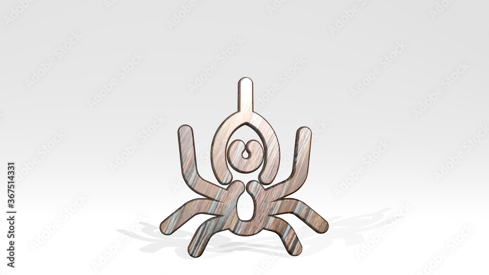 spider hang casting shadow from a perspective. A thick sculpture made ...