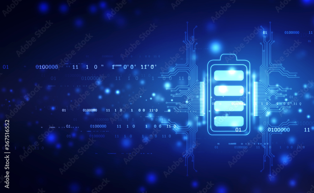Battery Icon in digital background, battery Supply Concept Background ...