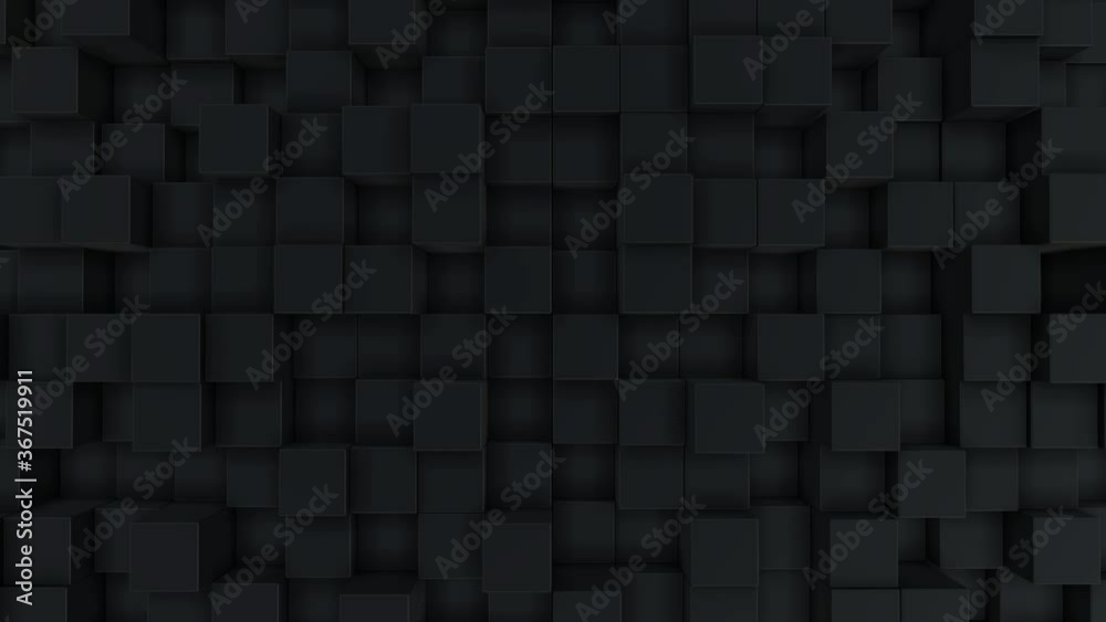 Abstract Soft Black Square shape Surface Loop random waving motion ...