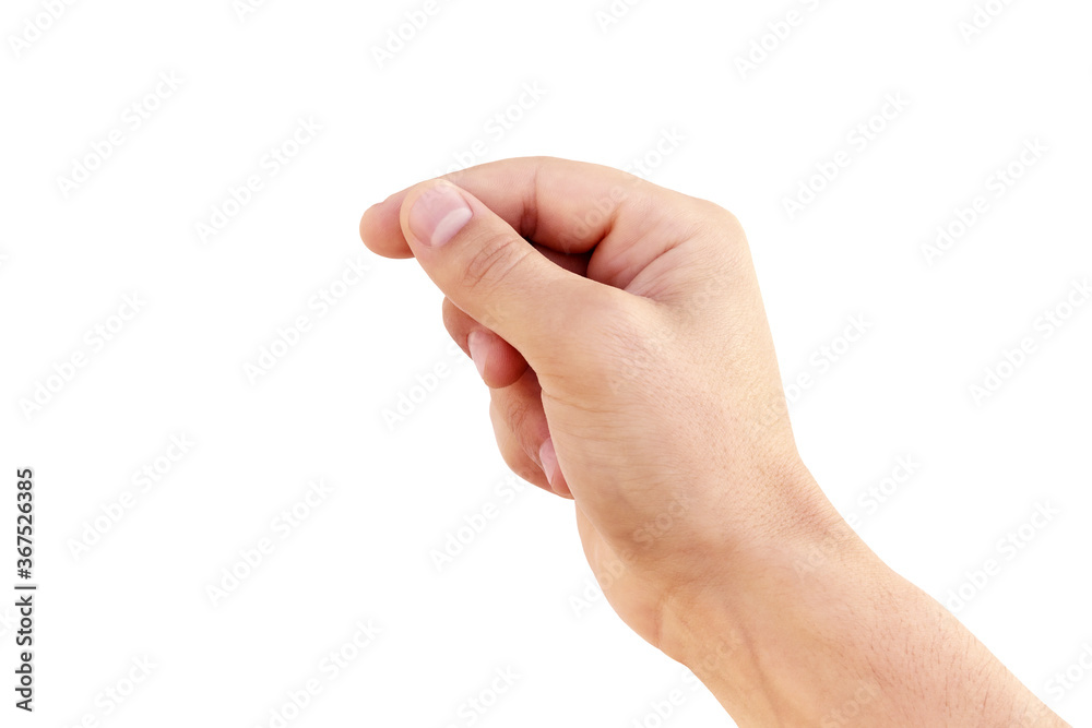 Empty man hand sign isolated on white background. Stock Photo | Adobe Stock