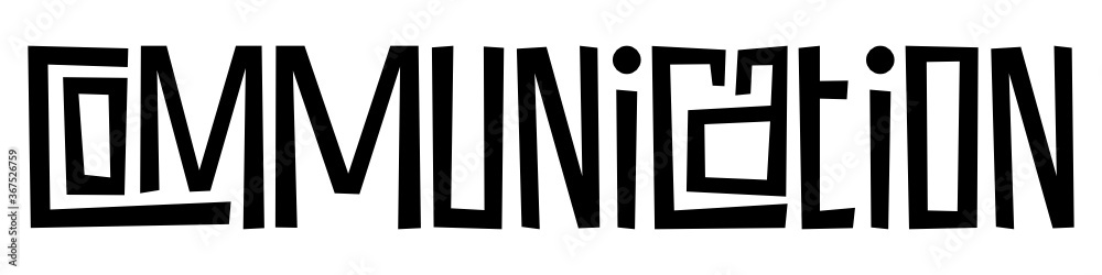 COMMUNICATION black vector hand lettering banner Stock Vector | Adobe Stock