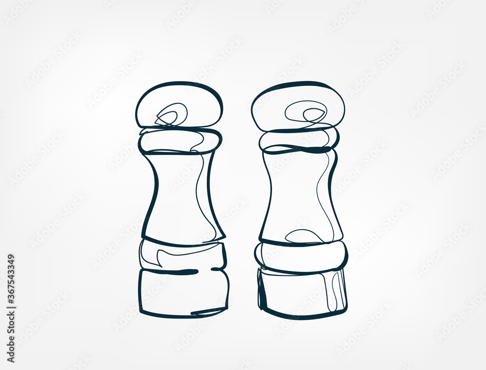 salt shaker vector one line art isolated illustration Stock Vector ...