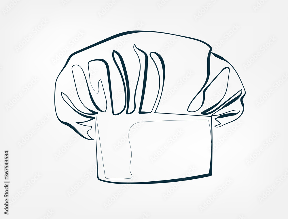 toque vector one line art isolated illustration Stock Vector | Adobe Stock