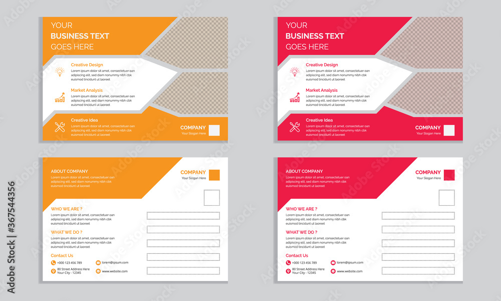 Postcard Design Vector Template, Set Template Design For Social Media ...