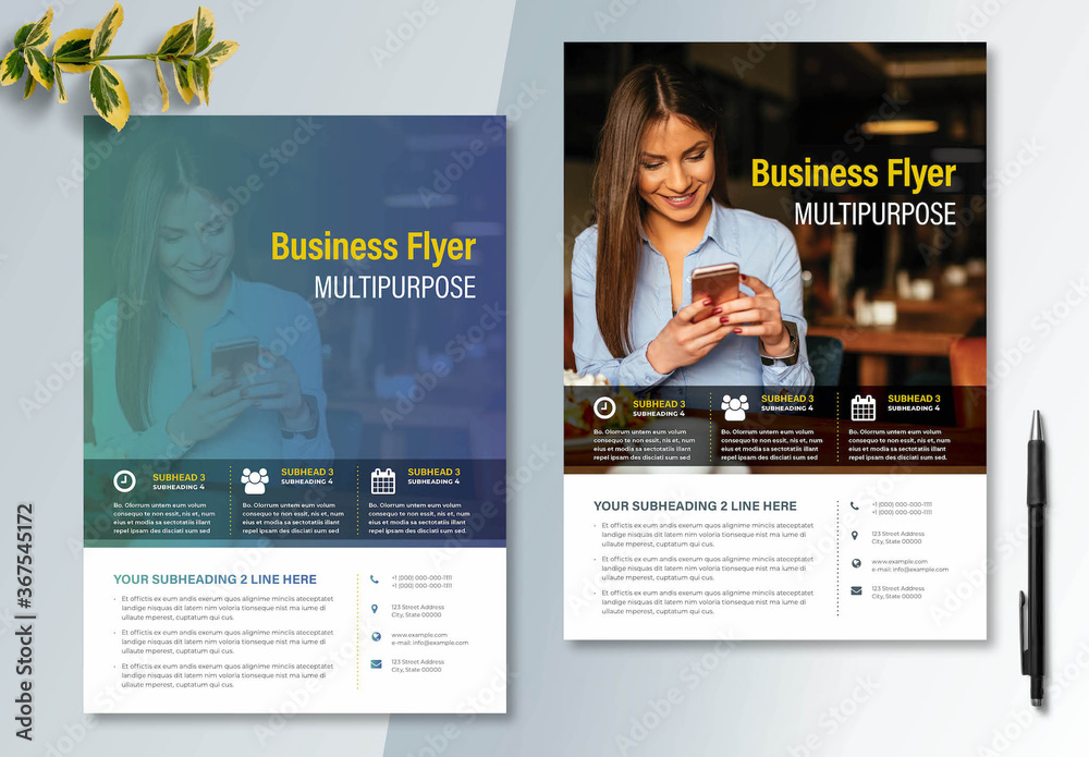 Multipurpose Business Flyer Layout Stock Template | Adobe Stock