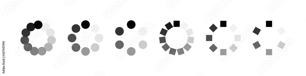 Set Loading icons. Loading set symbols. Vector illustration Stock ...