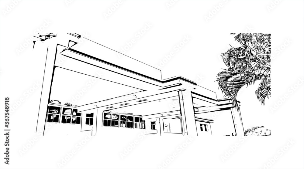 Building view with landmark of Agartala is the capital city of Tripura ...