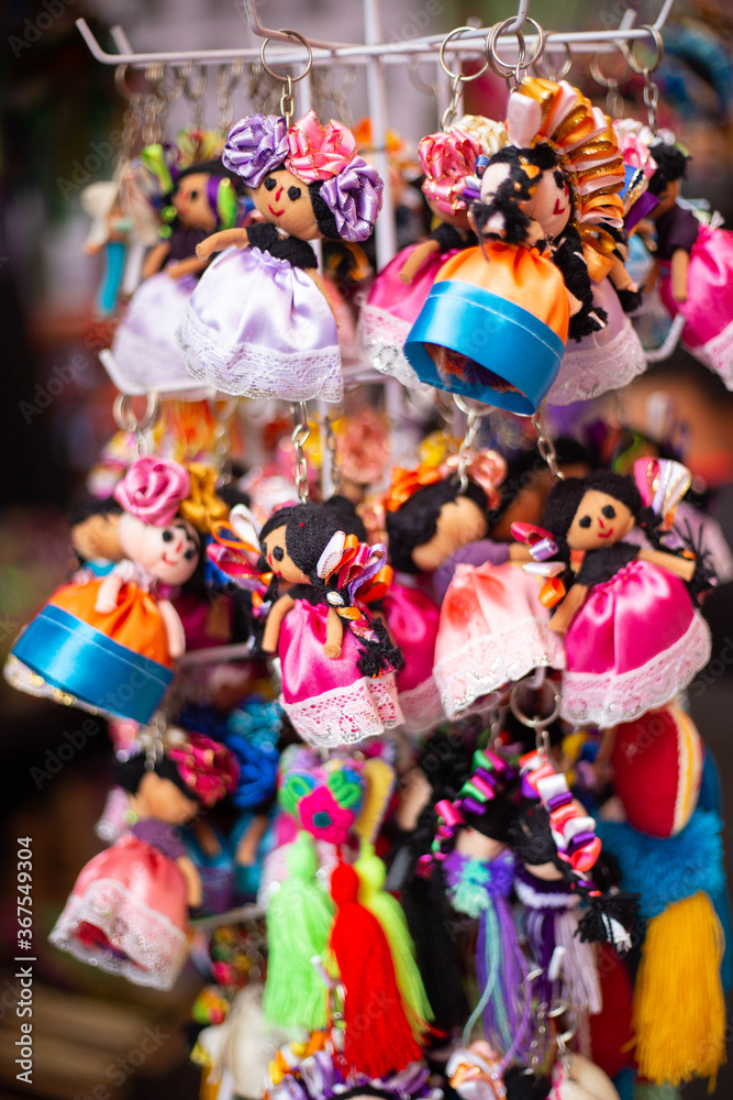 A group of colorful mexican dolls. muñecas mexicanas. queretaro mexico ...