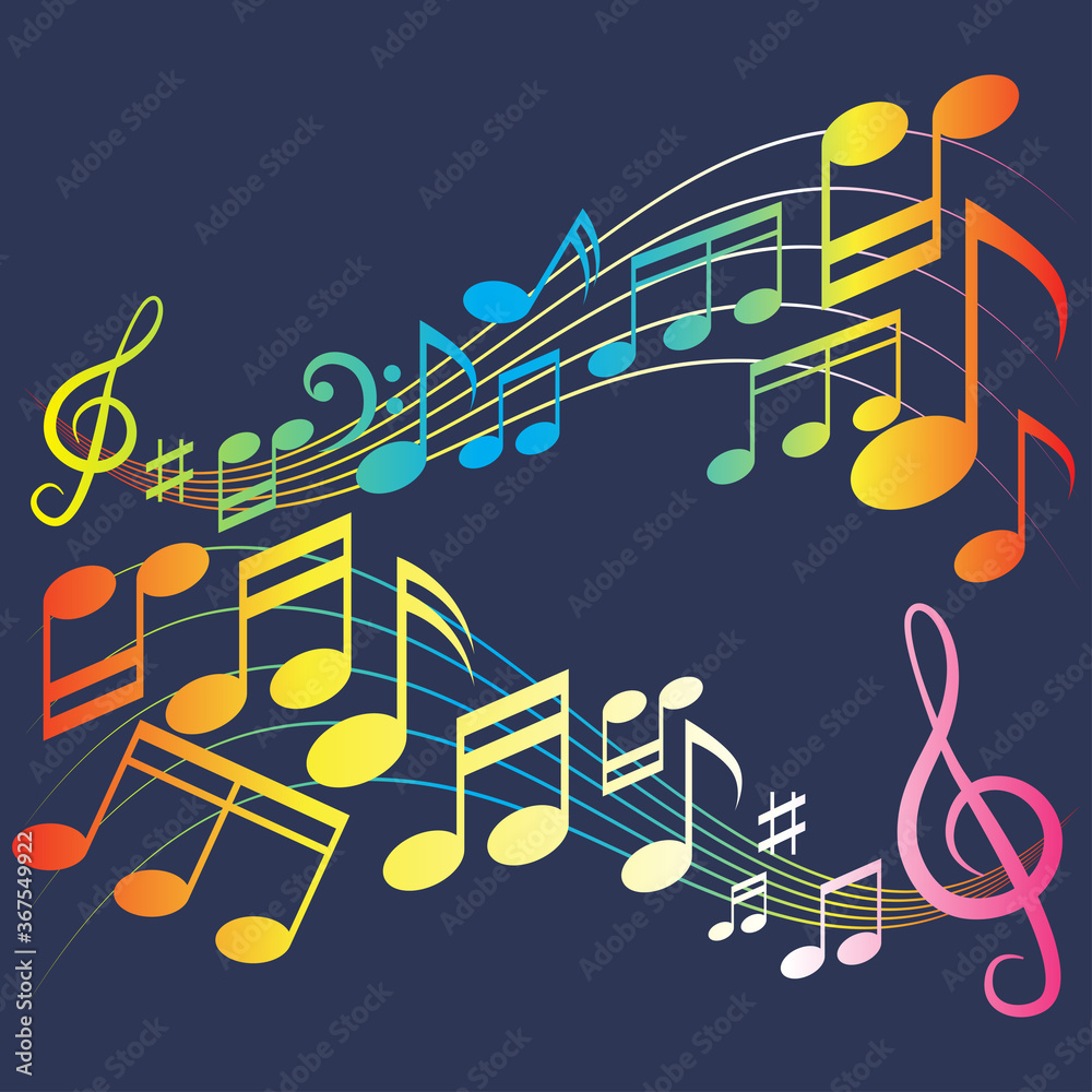 music notes for music background, vector illustration Stock Vector ...