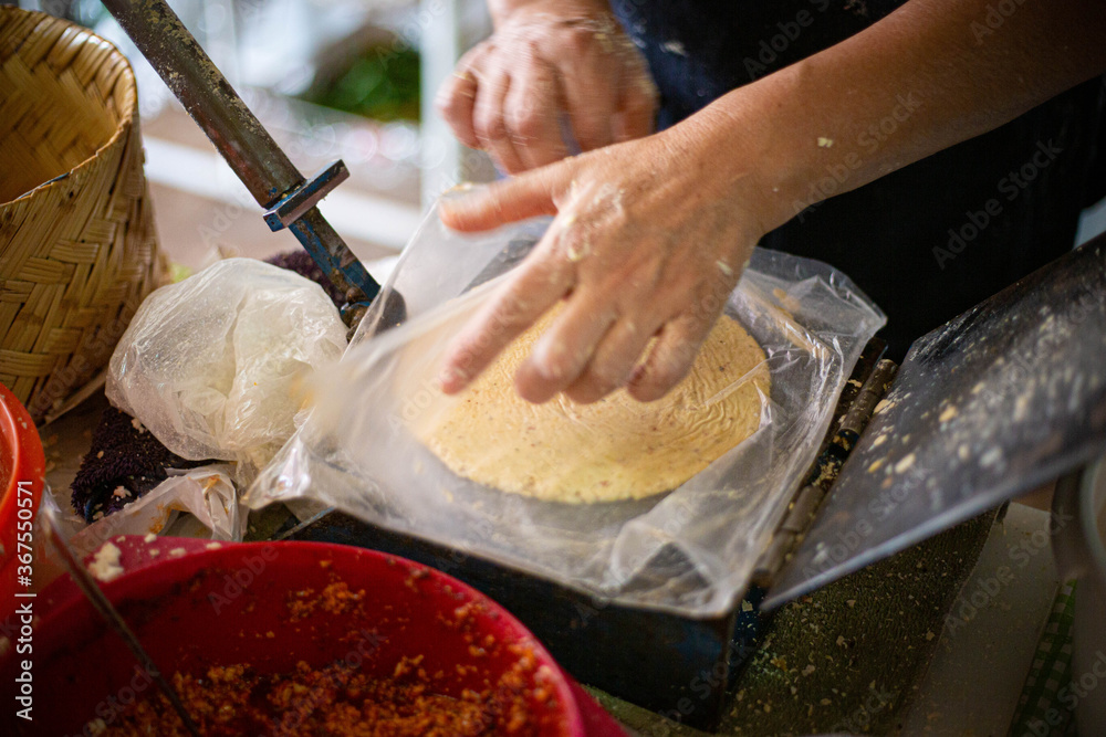 tortillas hechas a mano de maíz, mexico, cocinera, maíz de cultura ...