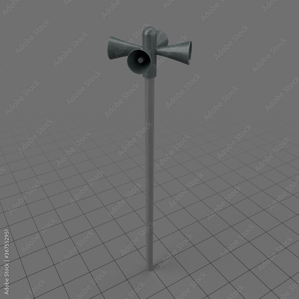 Civil defense siren alarm Stock 3D asset | Adobe Stock