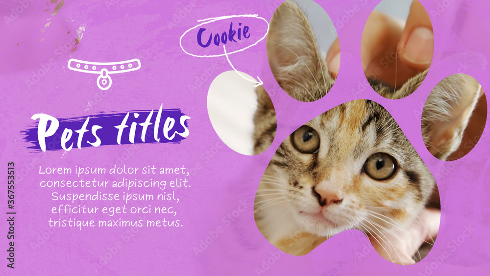 Pet Cutout Titles Stock Template | Adobe Stock