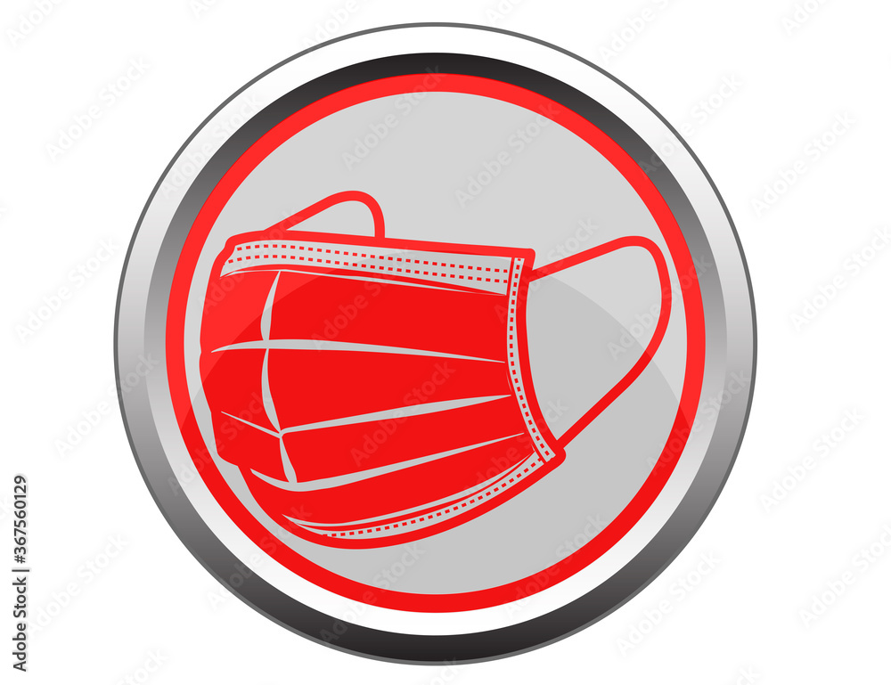 Wear face mask notice. Wear face mask symbol and safety sign vector ...