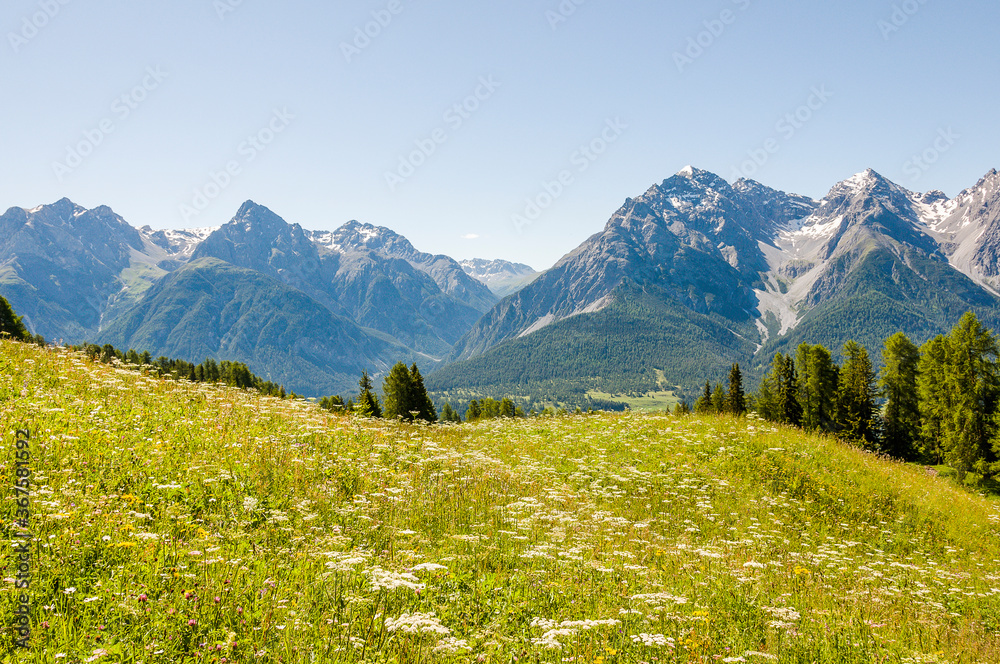 Foto de Ftan, Tarasp, Unterengadin, Bergdorf, Schloss, Fontana, Vulpera ...