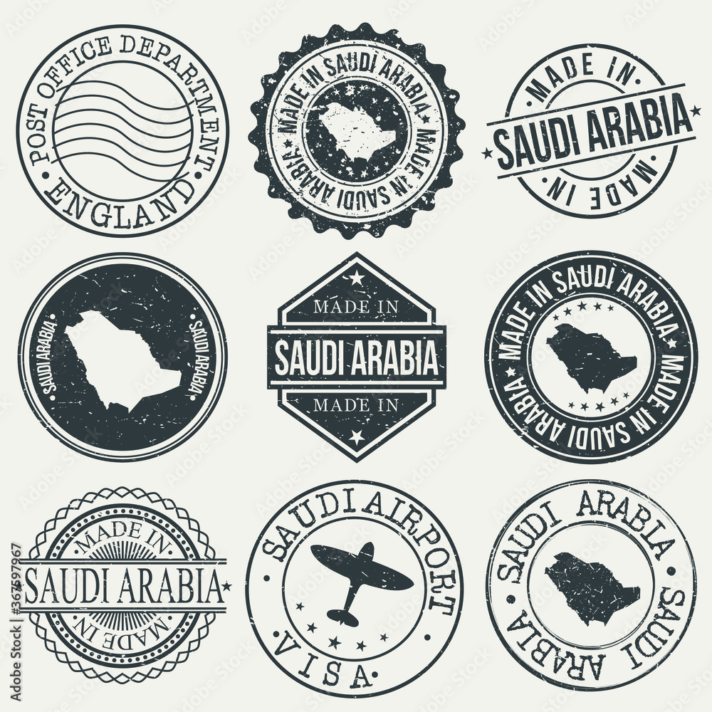 Saudi Arabia Set of Stamps. Travel Stamp. Made In Product. Design Seals ...