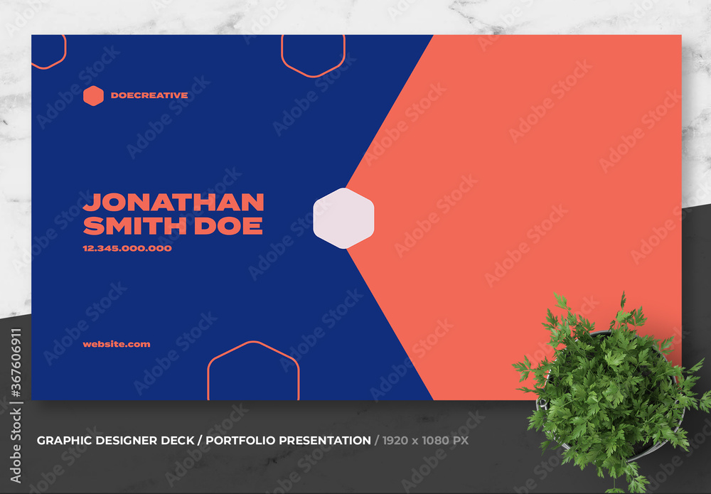 Creative Portfolio Layout with Blue Elements Stock Template | Adobe Stock