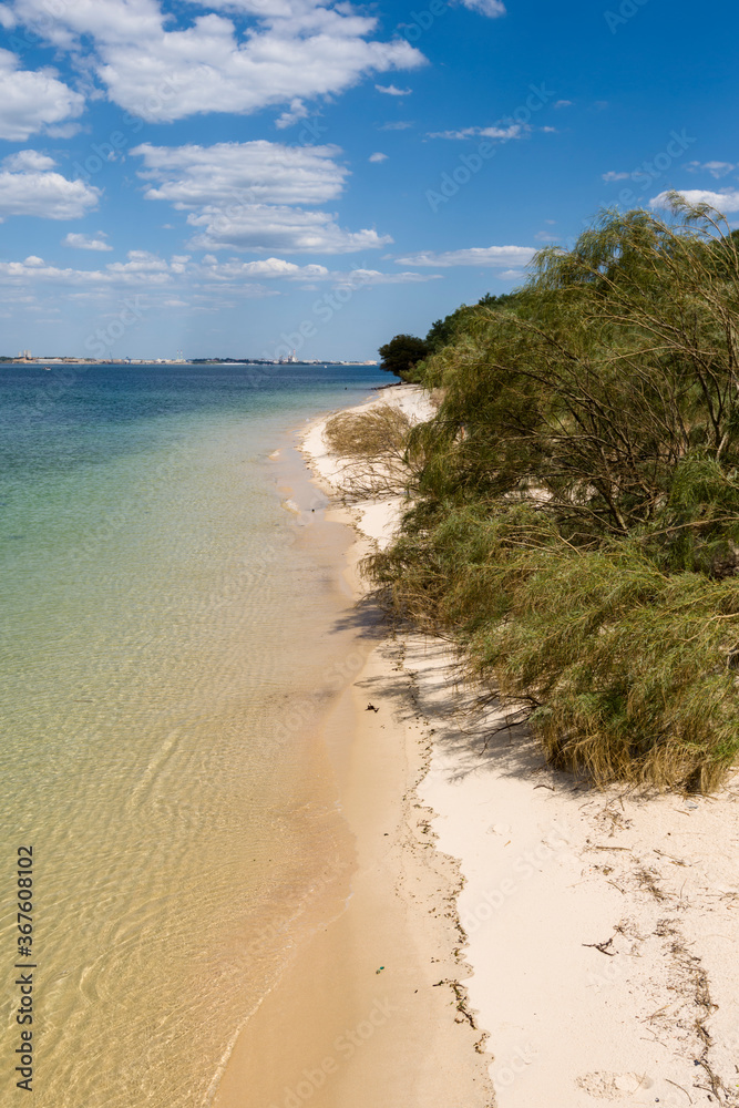 Beach Troia Rio on Troia Peninsula, Setubal, portugalBeach Troia Rio on ...