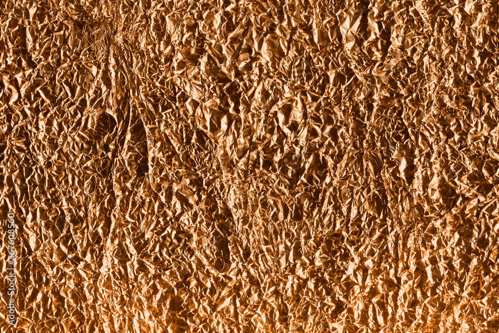 Gold foil texture with folds and cracks. Gradient golden background ...