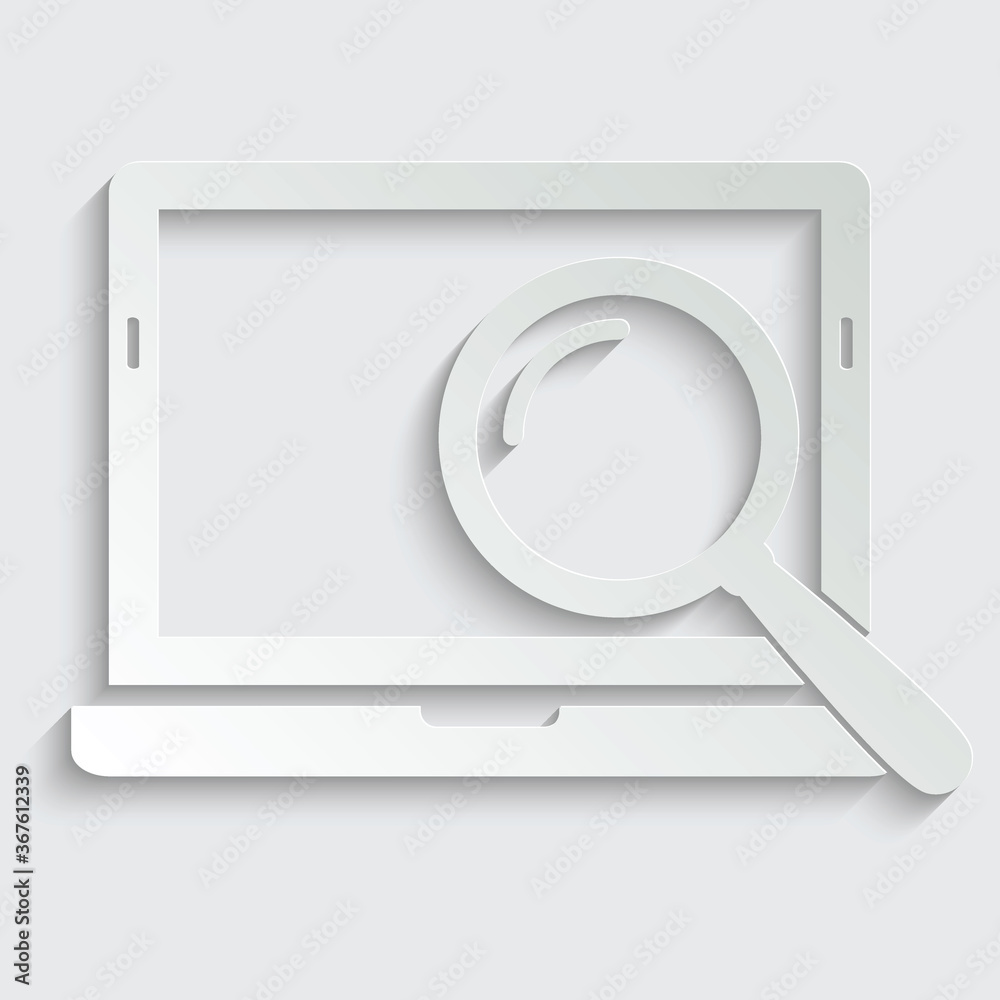paper search icon. browser icon. Webpage icon/ internet icon with ...