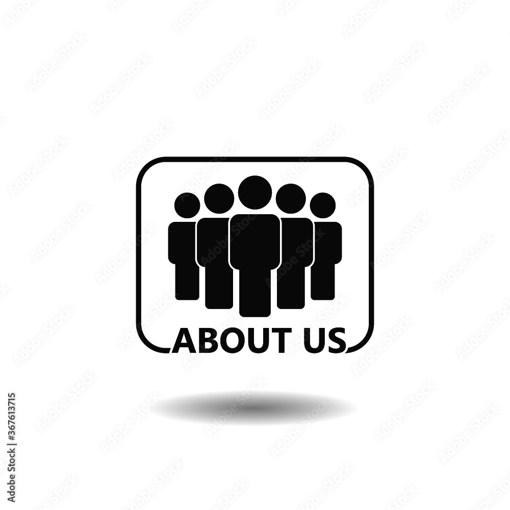 About us icon with shadow Stock Vector | Adobe Stock