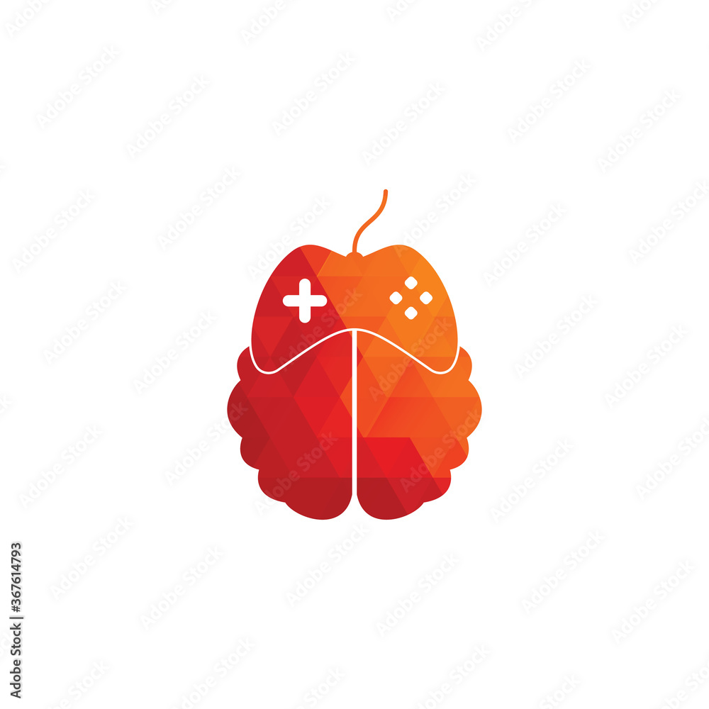 Brain game logo vector. Brain and game logo design Stock Vector | Adobe ...